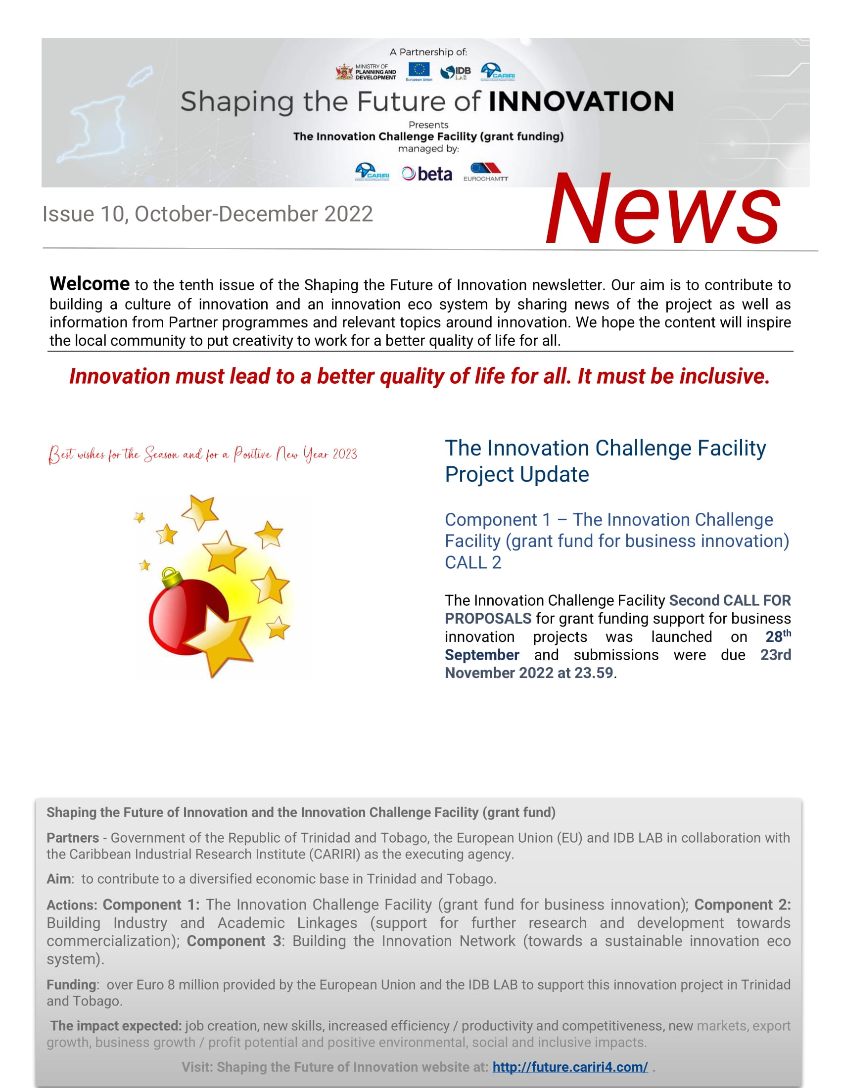 Shaping the Future of Innovation Newsletter, Issue 10, December 2022 ...