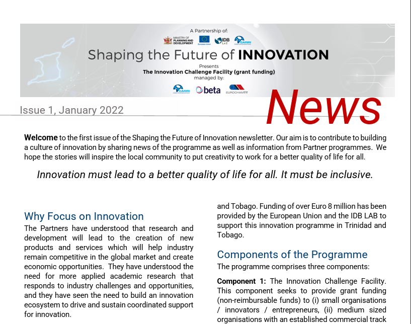 Shaping the Future of Innovation Newsletter, Issue 1, January 2022 ...